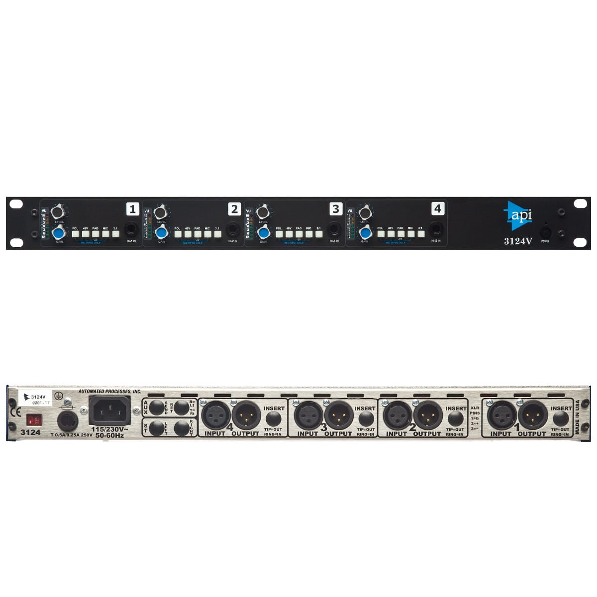 API 3124V | Discrete 4 Channel Preamp | Audiosteps